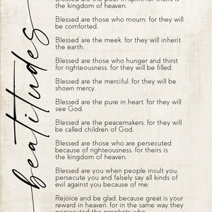 Beatitudes Metal Print on Reclaimed Wood Frame-matthew 5:3-10 ...