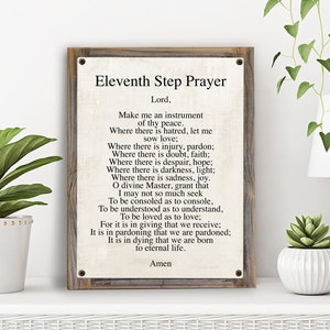 Eleventh Step Prayer Metal Print on Reclaimed Wood Frame-11th Step Wall ...