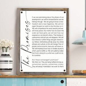 The AA Promises-metal Print on Reclaimed Wood Frame-addiction Recovery ...