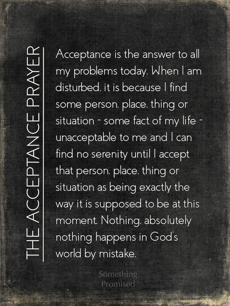 The Acceptance Prayer Metal Print on Reclaimed Wood | Etsy