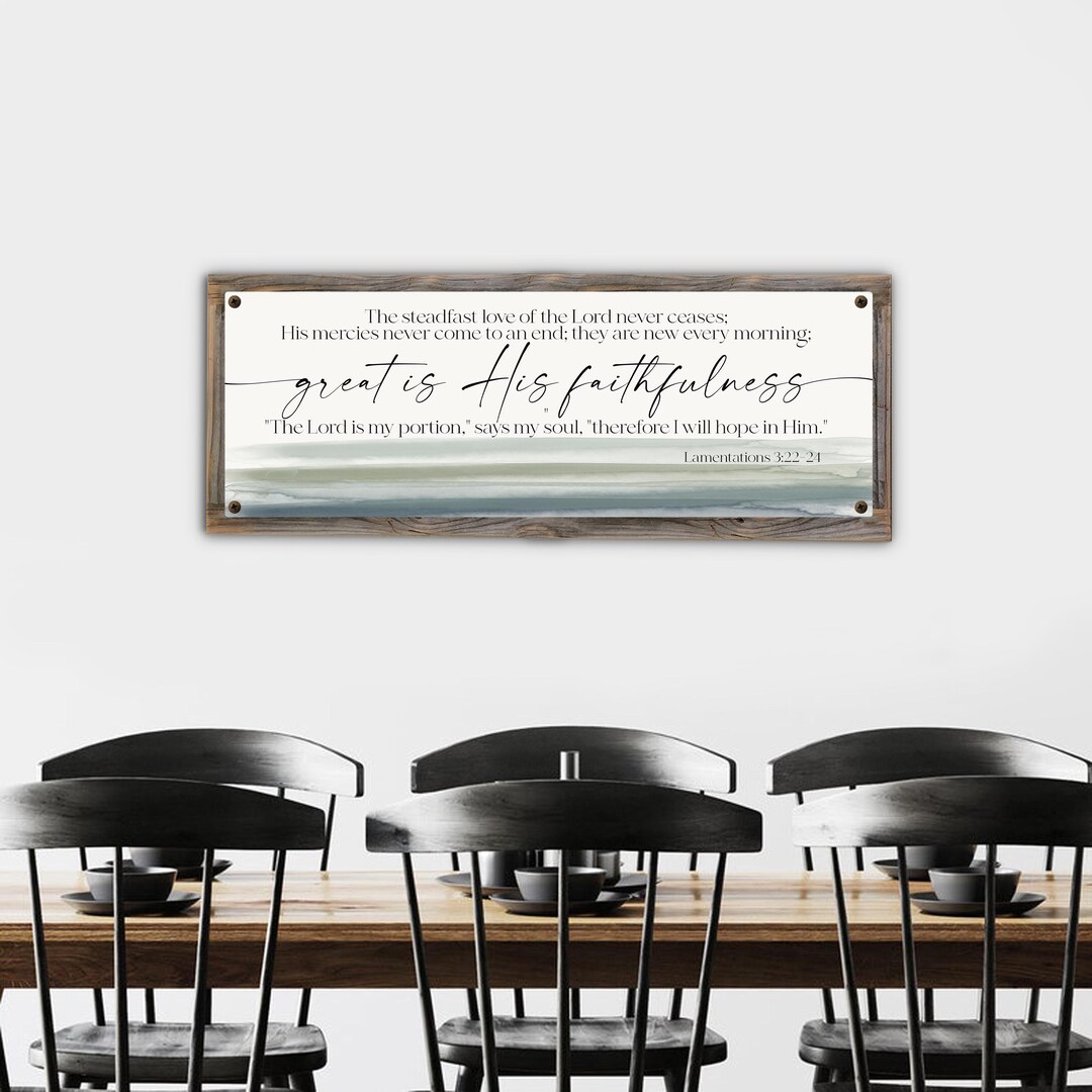 Great is His Faithfulness Metal Print on Reclaimed Wood Frame ...