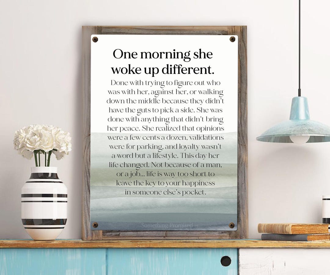 One Morning She Woke up Different Metal Print on Reclaimed Wood Frame ...
