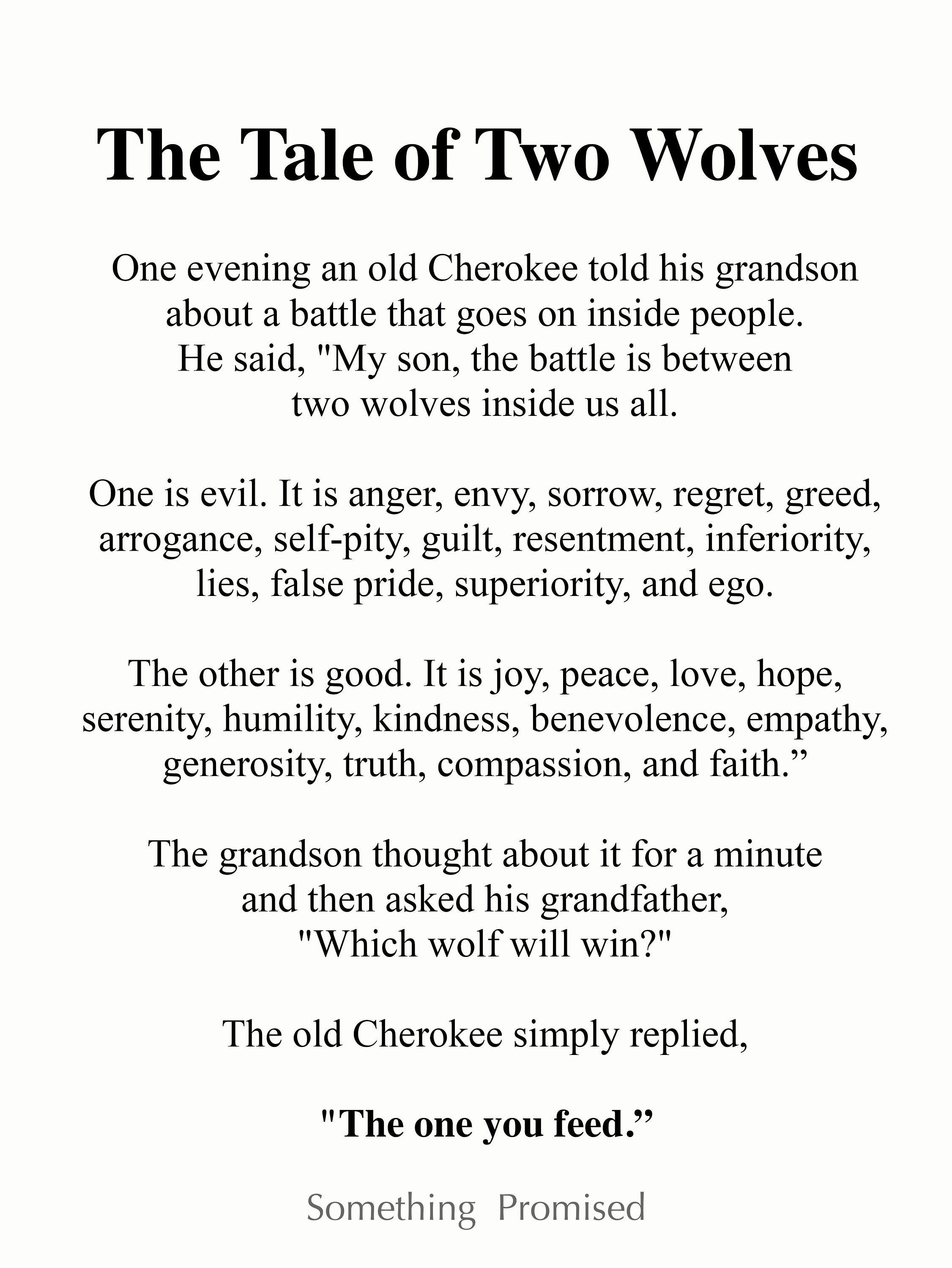 Tale of Two Wolves on Metal Print on Reclaimed Wood Frame-cherokee ...