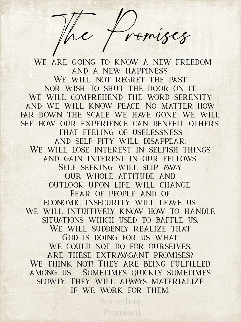 The AA Promises-metal Print on Reclaimed Wood Frame-recovery Gift Idea ...