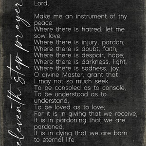 Eleventh Step Prayer Metal Print on Reclaimed Wood Frame-11th Step Wall ...