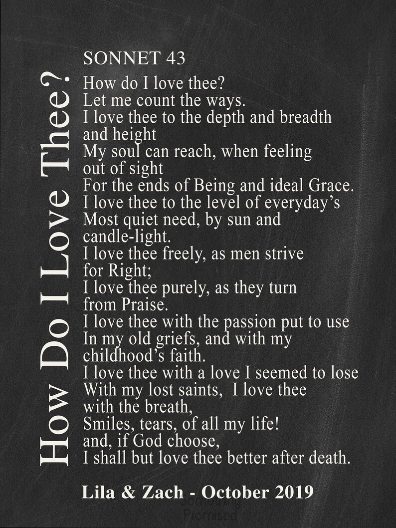 How Do I Love Thee Let Me Count The Ways Metal Print on | Etsy