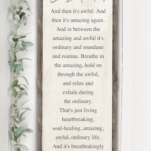 Life is Amazing Poem Metal Print on Reclaimed Wood Frame-l.r. Knost ...