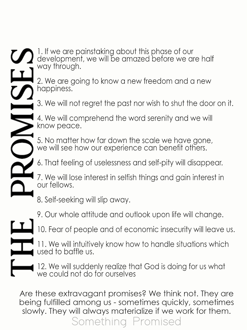 The AA Promises-metal Print on Reclaimed Wood Frame-addiction - Etsy