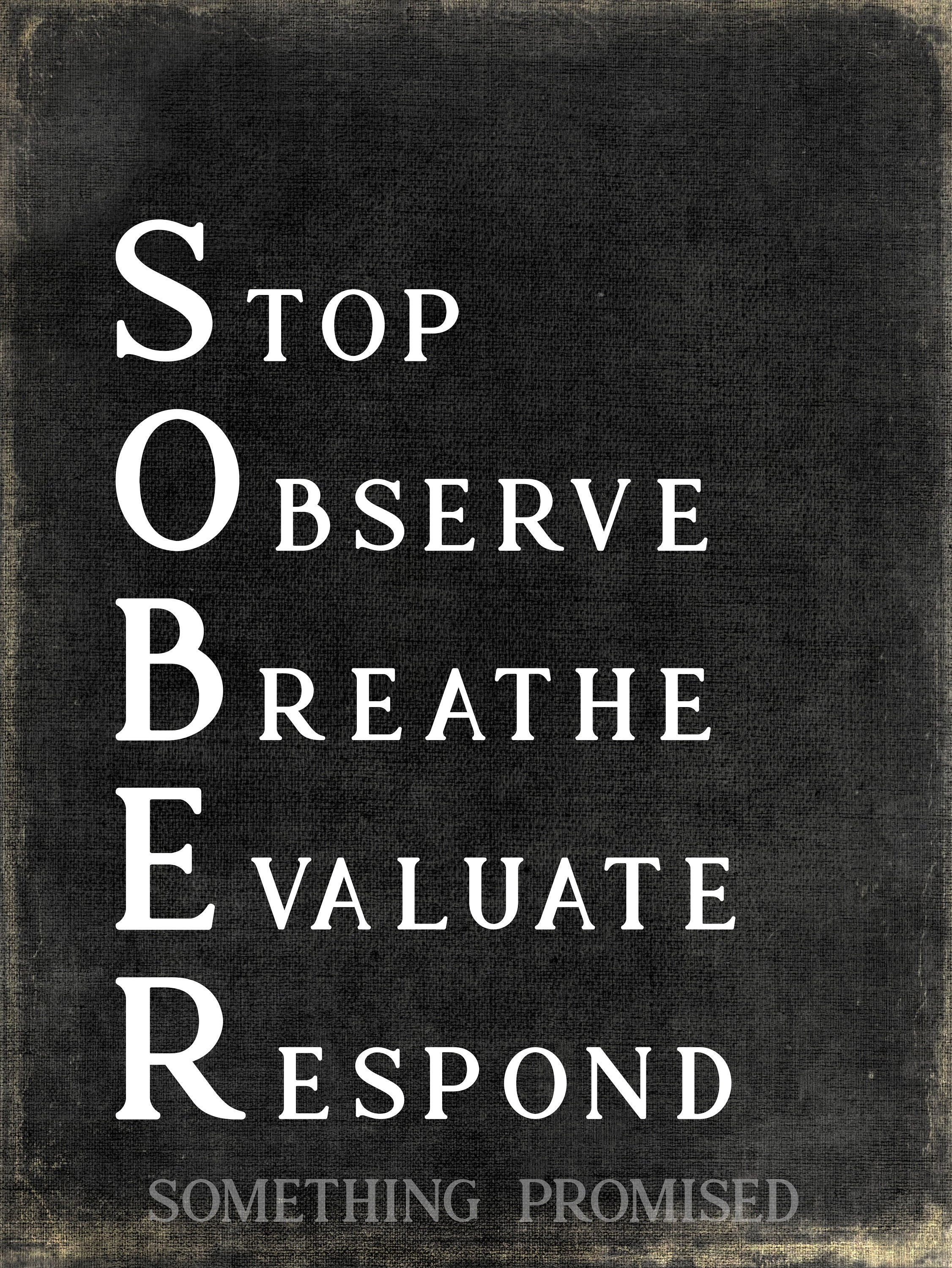 The Word SOBER Acronym Metal Print on Reclaimed Wood Frame-recovery ...