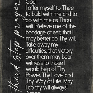 Third Step Prayer Metal Print on Reclaimed Wood Frame-3rd Step Wall Art ...