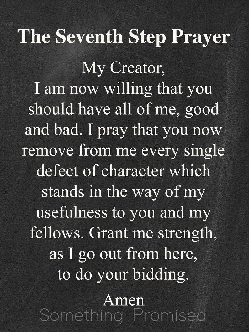 Seventh Step Prayer Metal Print on Reclaimed Wood Frame-seventh Step ...