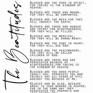 Beatitudes Metal Print on Reclaimed Wood Frame-matthew 5:3-10 ...
