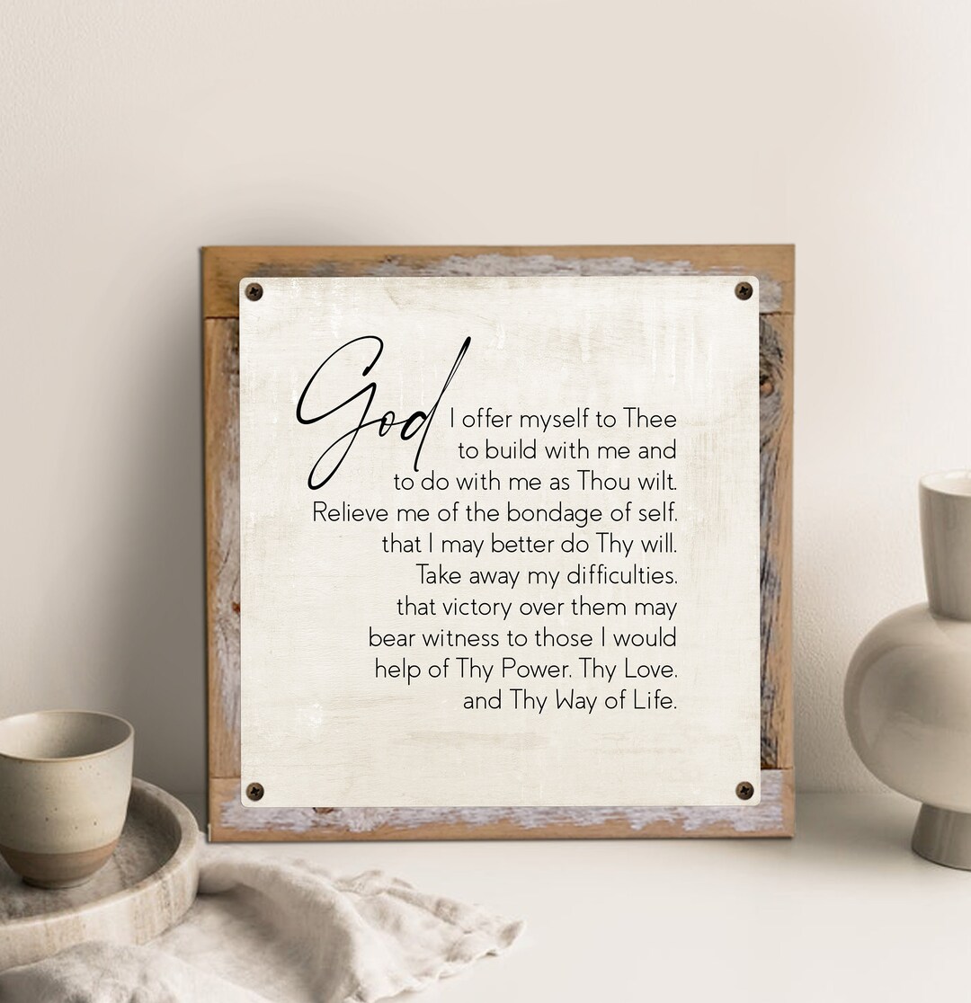 Third Step Prayer Vintage Metal Print on Reclaimed Wood Frame-recovery ...