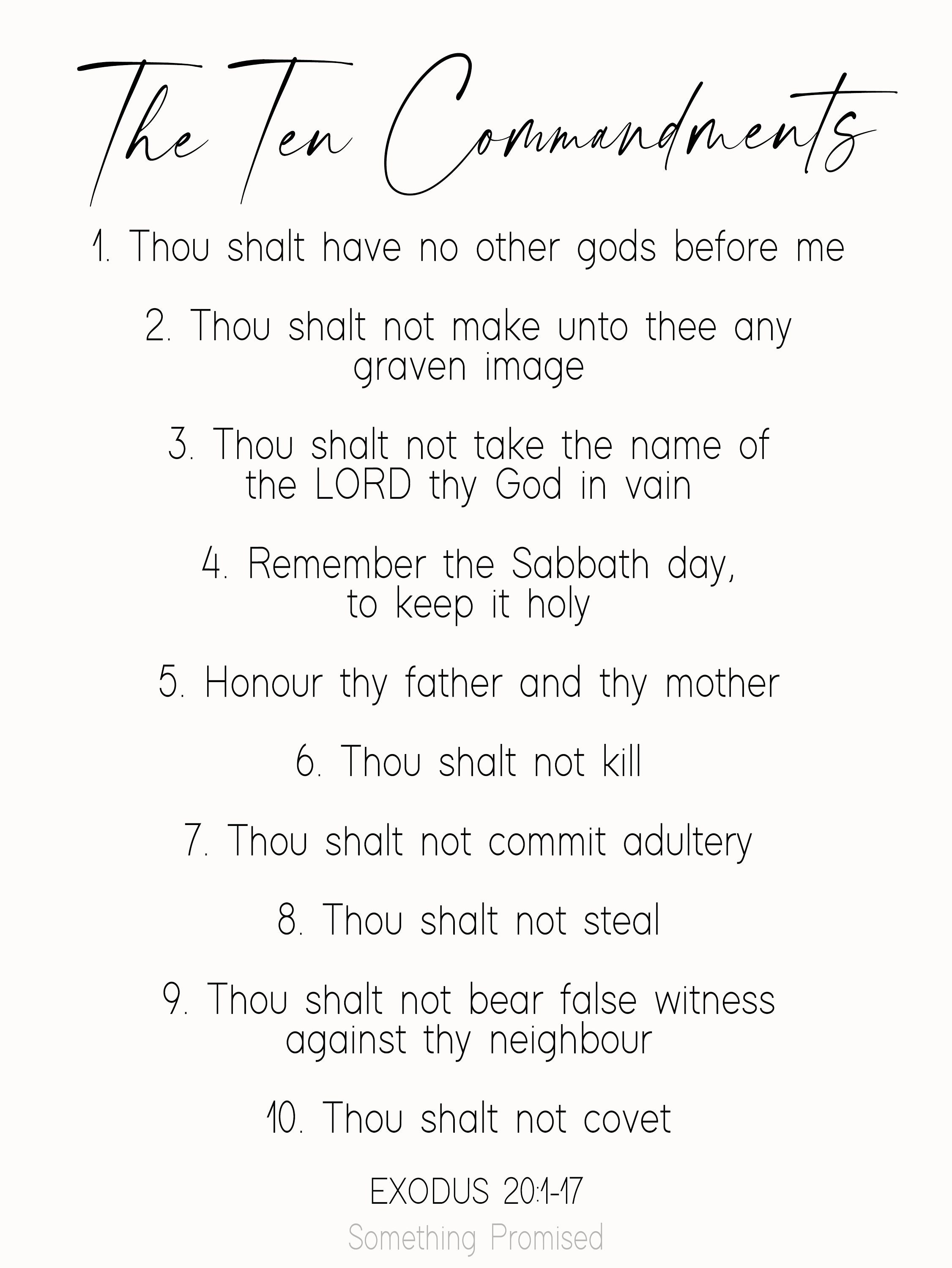 Ten Commandments KJV Metal Print on Reclaimed Wood Frame-exodus 20:1-17 ...