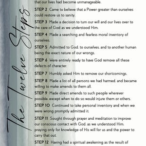 The 12 Steps of AA Metal Print on Reclaimed Wood Frame-recovery Wall ...