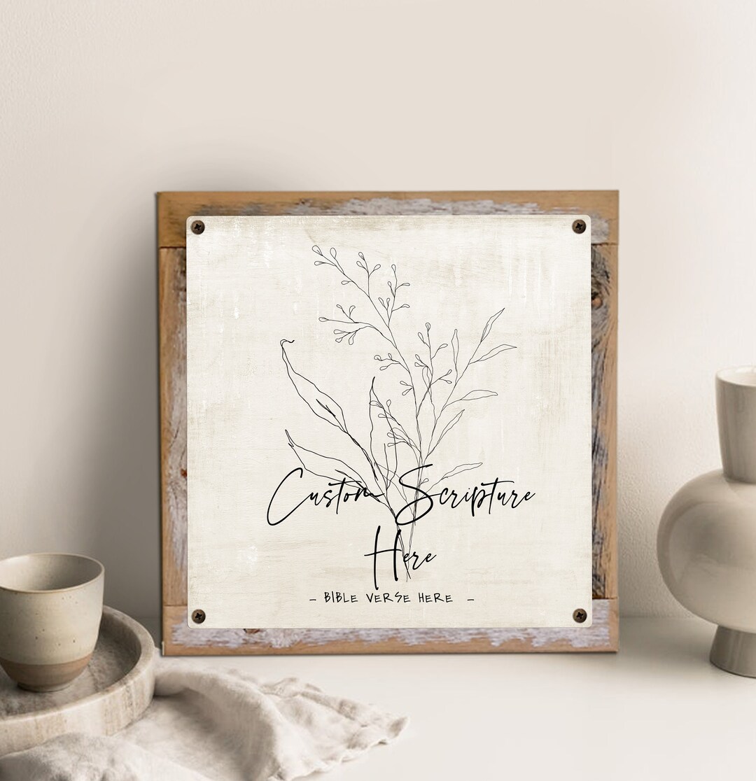 Custom Scripture on Metal Print With Reclaimed Wood Frame-create Your ...