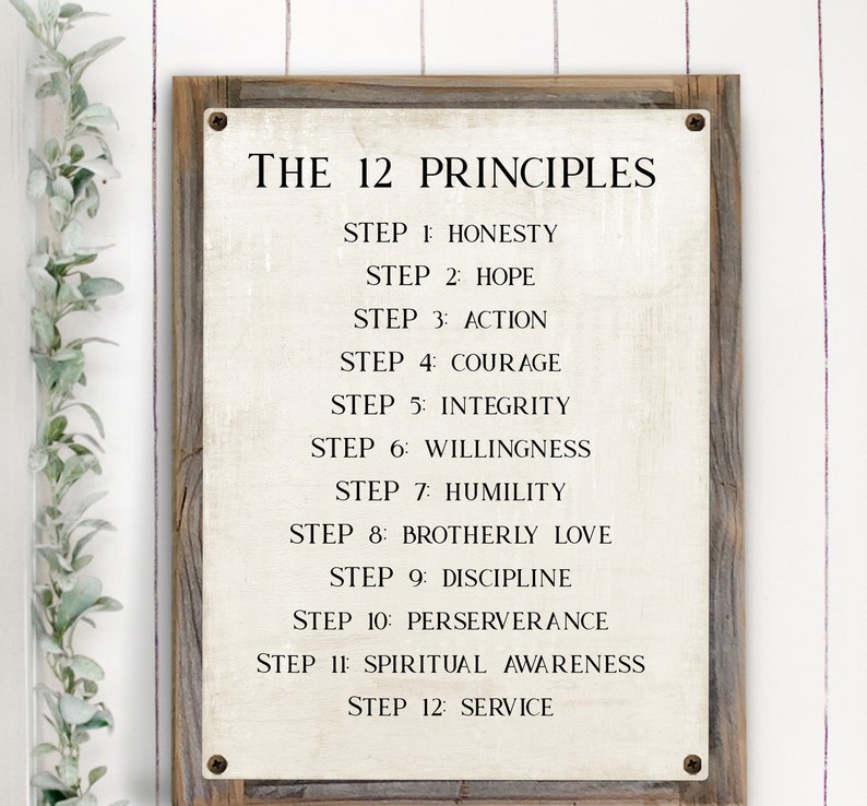 Recovery Sign-12 Principles of the 12 Steps-metal Print on - Etsy Ireland