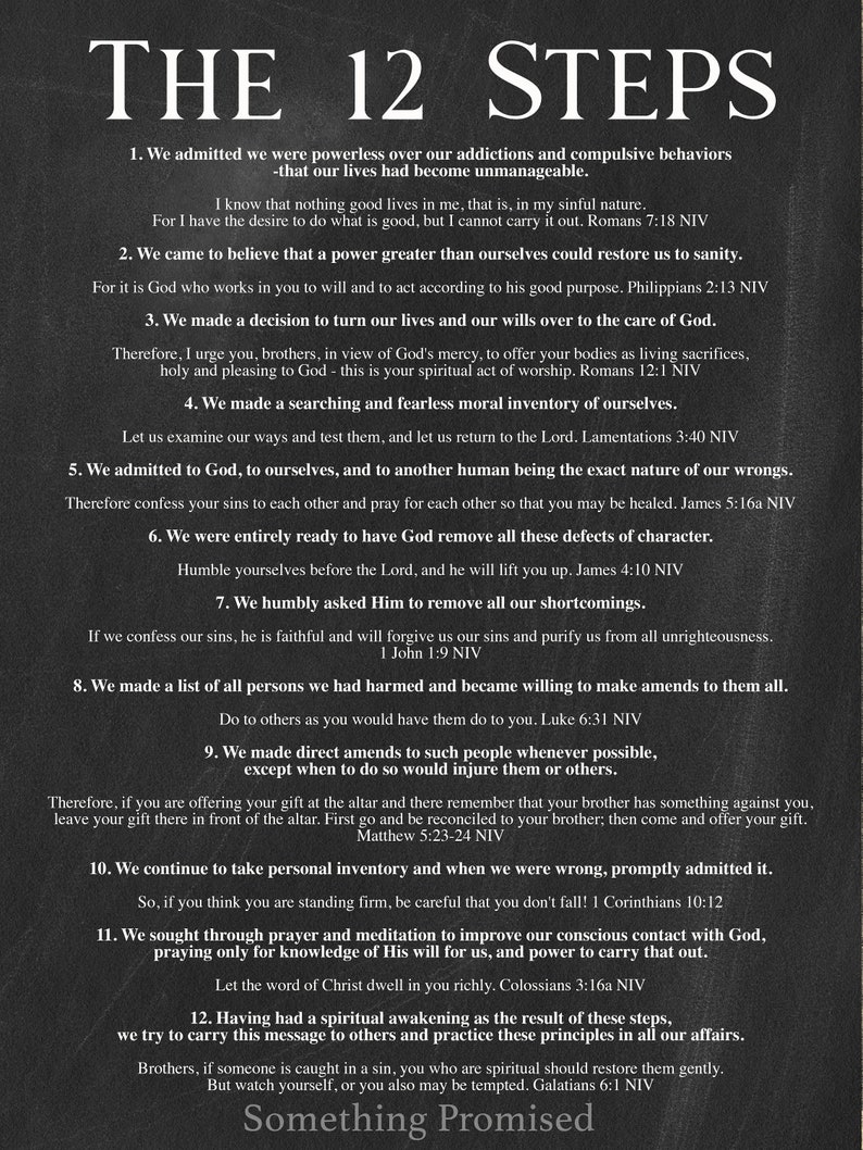 Celebrate Recovery 12 Steps of AA Metal Print on Reclaimed Wood Frame ...