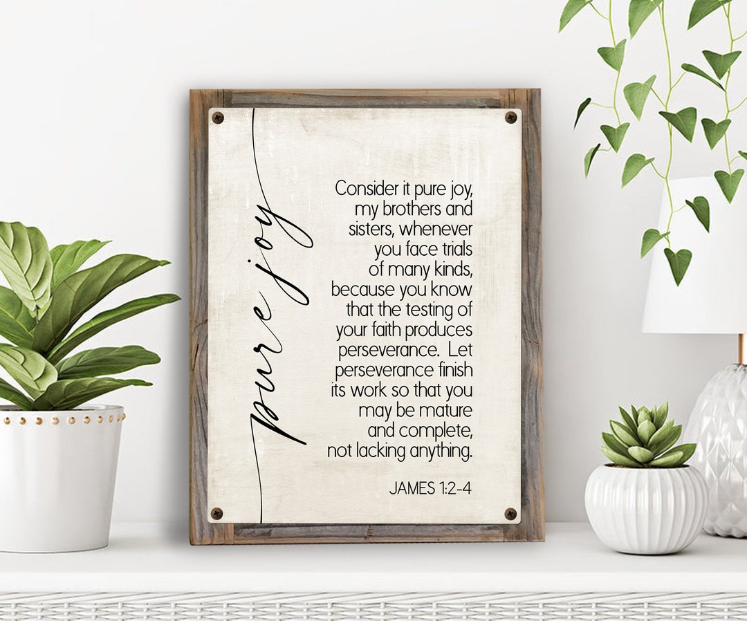 Consider It Pure Joy Metal Print on Reclaimed Wood Frame-james 1:2-4 ...
