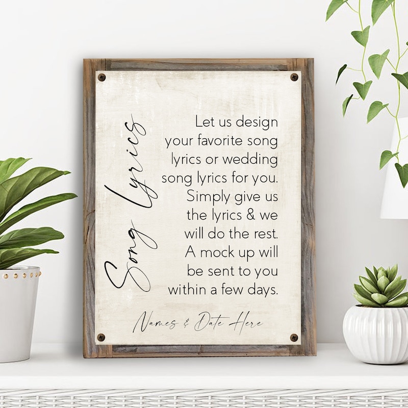 Song Lyric Art - Etsy