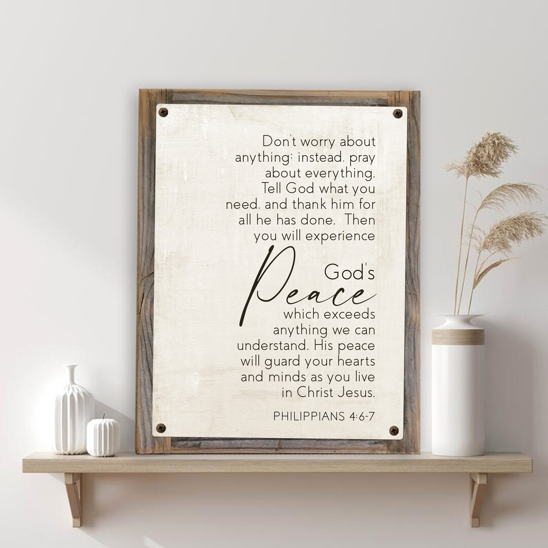 Do Not Be Anxious Scripture Metal Print on Reclaimed Wood Frame-bible ...
