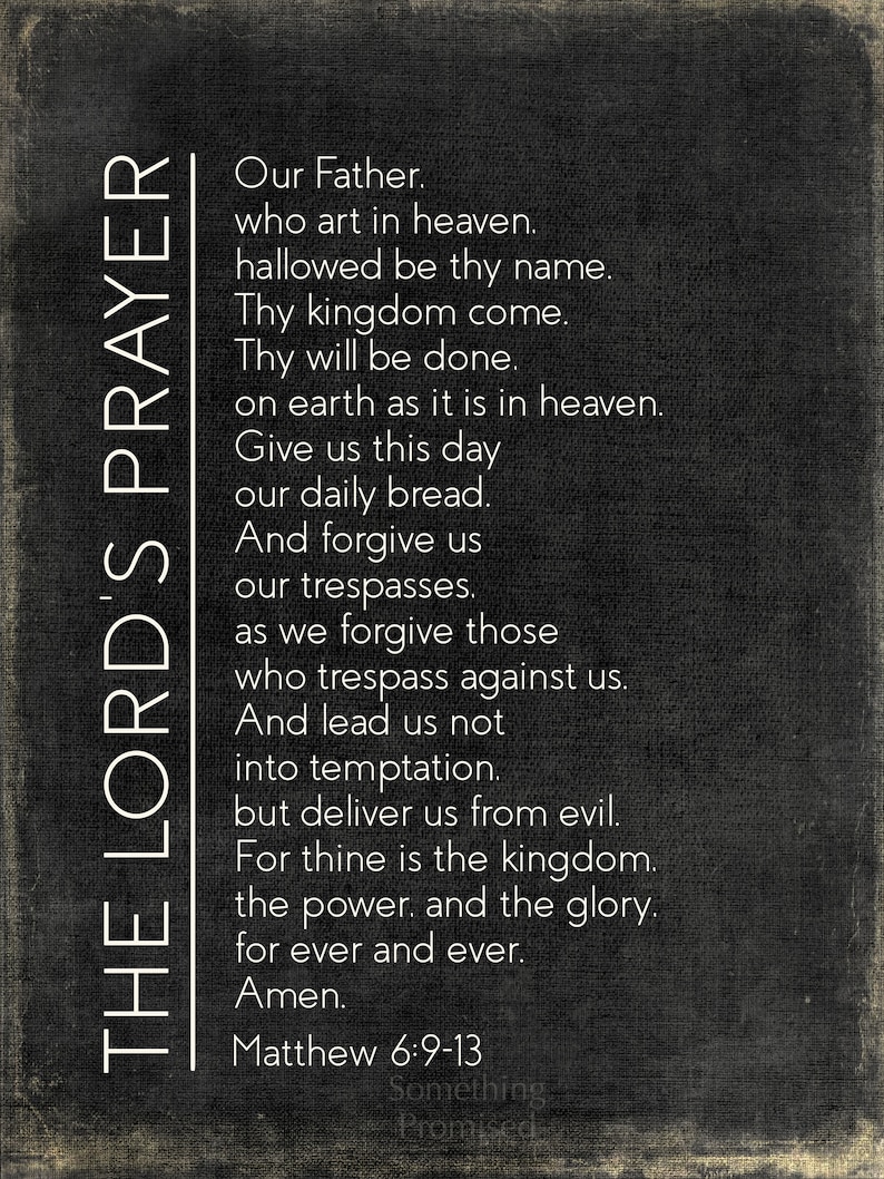 The Lord's Prayer-matthew 6:9-13-our Father Prayer-metal Print on ...