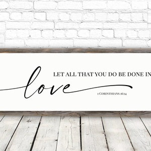Let All That You Do Be Done in Love Metal Print on Reclaimed Wood Frame ...