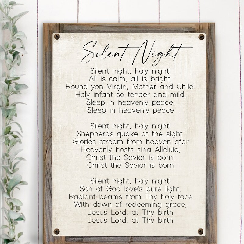 Silent Night Sign - Etsy