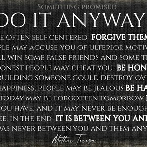 Do It Anyway Poem by Mother Teresa Metal Print on Reclaimed Wood Frame ...