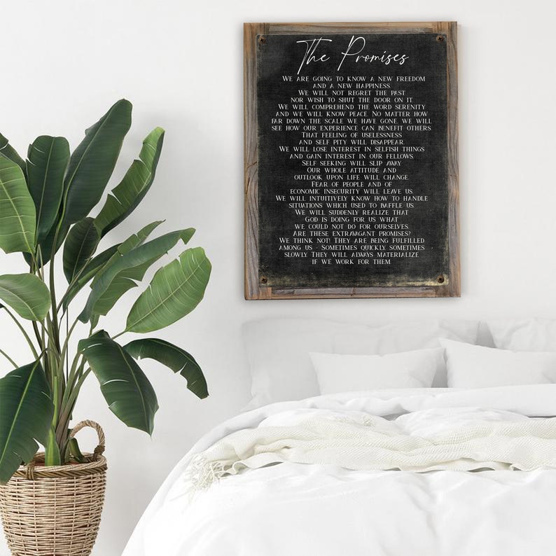 The AA Promises-metal Print on Reclaimed Wood Frame-recovery Gift Idea ...