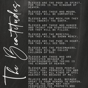 Beatitudes Metal Print on Reclaimed Wood Frame-matthew 5:3-10 ...