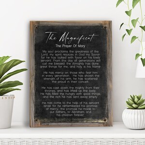 The Magnificat Metal Print on Reclaimed Wood Frame-catholic Prayer Art ...