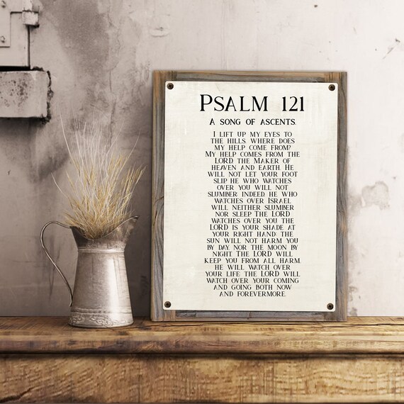 Psalm 121 Metal Print on Reclaimed Wood Frame-i Lift My Eyes | Etsy