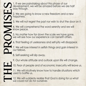 The AA Promises-metal Print on Reclaimed Wood Frame-addiction Recovery ...