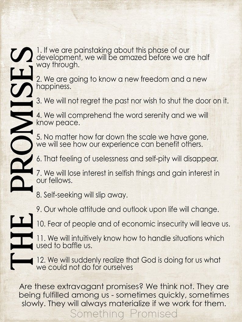 The AA Promises-metal Print on Reclaimed Wood Frame-addiction - Etsy