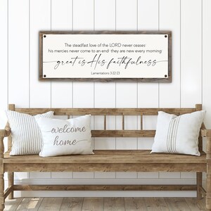 Great is His Faithfulness Metal Print on Reclaimed Wood Frame ...