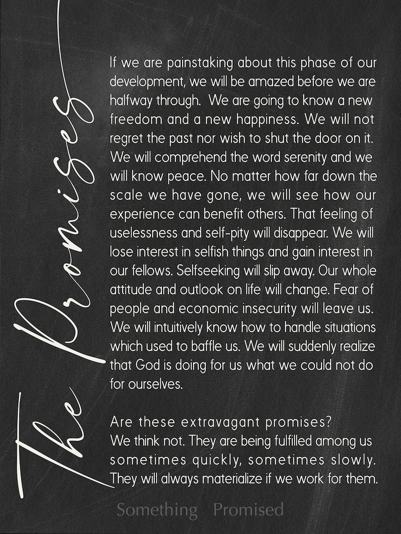 The AA Promises-metal Print on Reclaimed Wood Frame-addiction Recovery ...