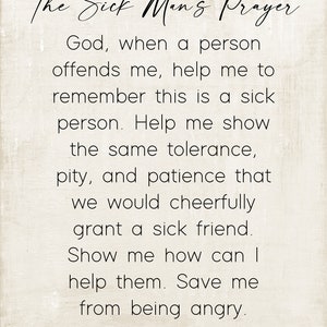 The Sick Mans Prayer Prayer Metal Print on Reclaimed Wood Frame ...