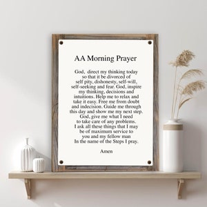 AA Morning Prayer on Metal Print on Reclaimed Wood Frame-recovery Wall ...