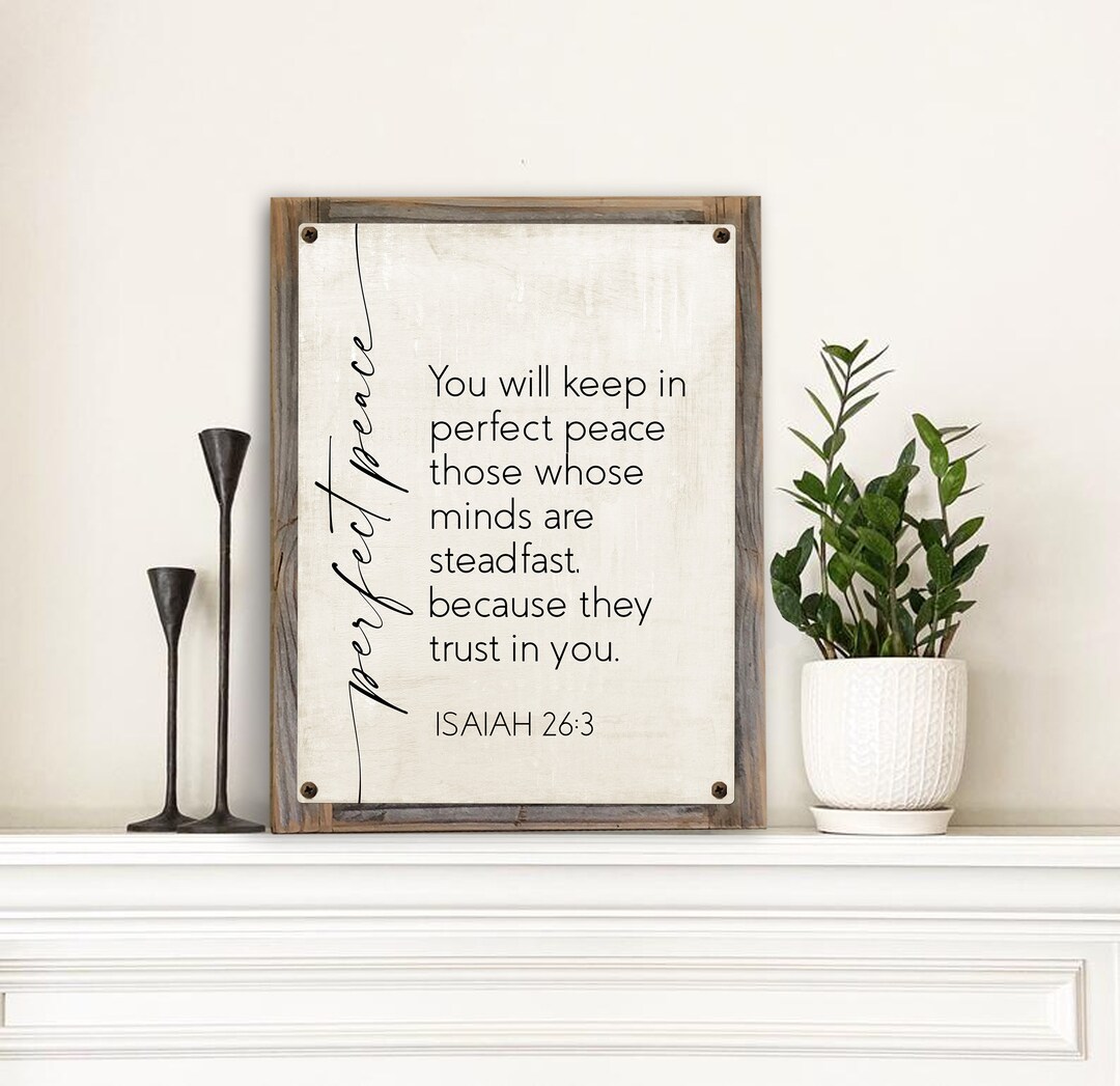 You Will Keep in Perfect Peace Bible Verse on Metal Print W/reclaimed ...