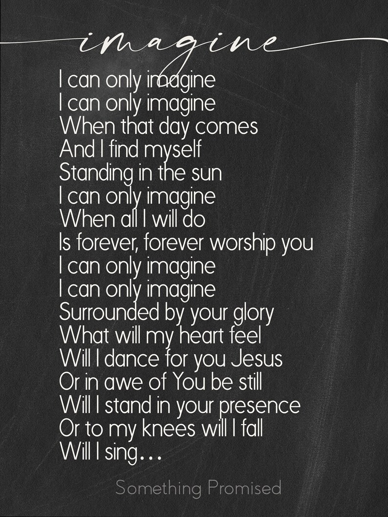 I Can Only Imagine Lyrics on Metal Print on Reclaimed Wood Frame ...