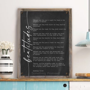 Beatitudes KJV Metal Print on Reclaimed Wood Frame-matthew 5:3-10 ...