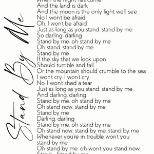 Stand by Me Song Lyrics Metal Print on Reclaimed Wood Frame-ben E. King ...