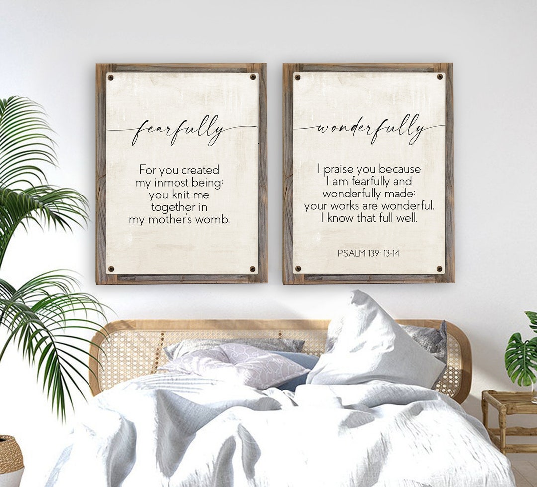 Fearfully & Wonderfully Made-psalm 139:13-14-set of 2 Metal Prints ...