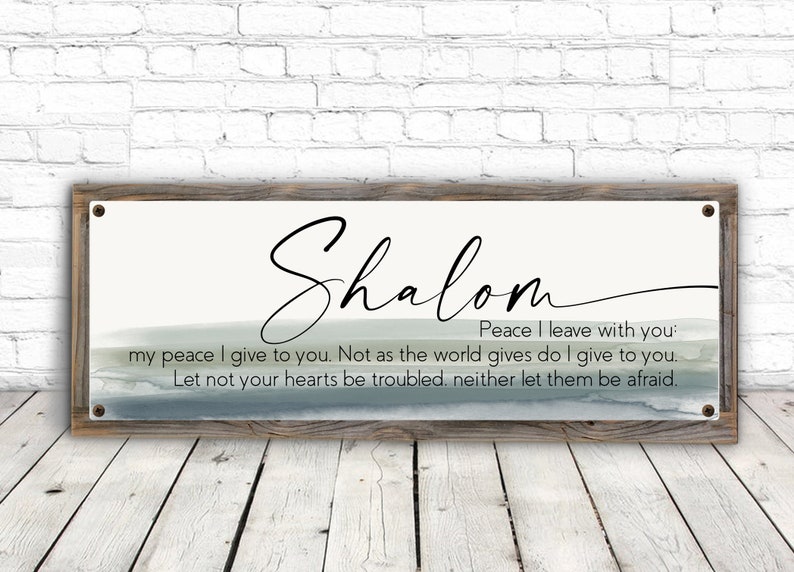 Shalom Metal Print on Reclaimed Wood Frame-peace I Leave-john 14:27 ...