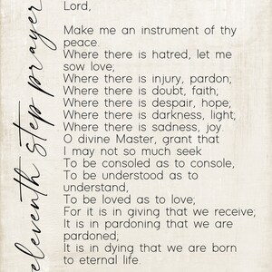 Eleventh Step Prayer Metal Print on Reclaimed Wood Frame-11th Step Wall ...