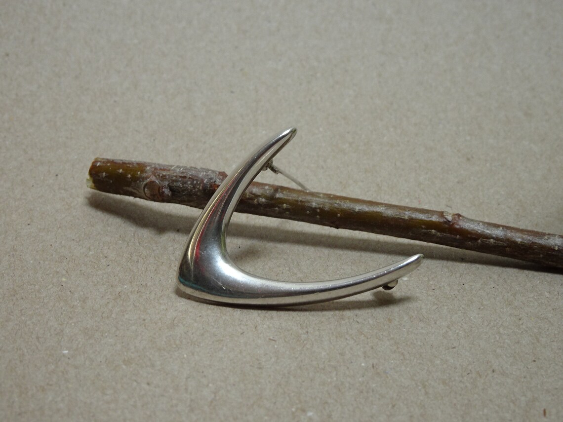 A. Johansen Danish Boomerang Silver Pin 1960s - Etsy