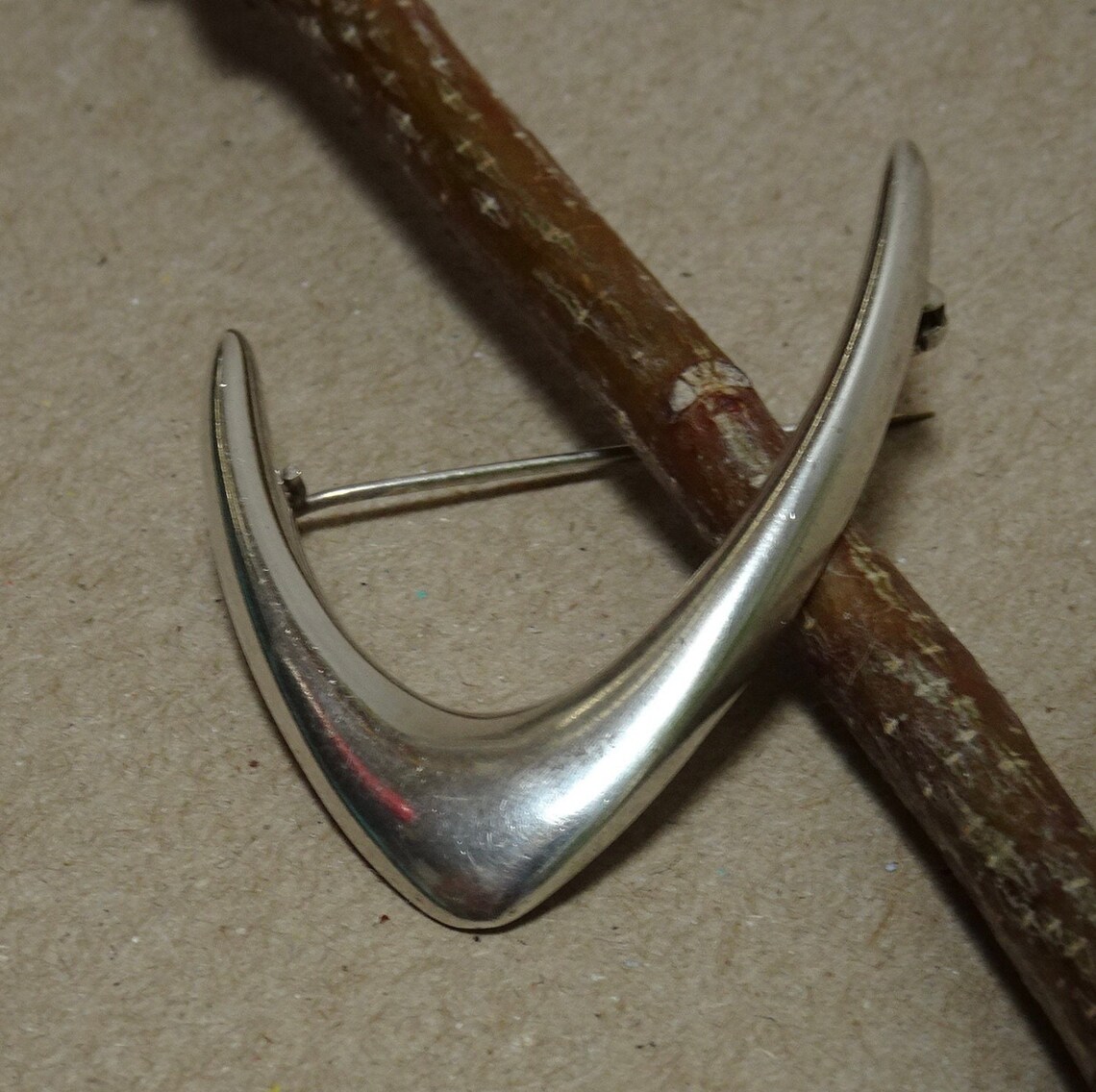 A. Johansen Danish Boomerang Silver Pin 1960s - Etsy