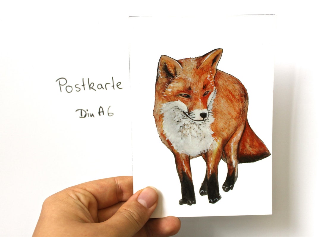 Postcard "fox" - Etsy