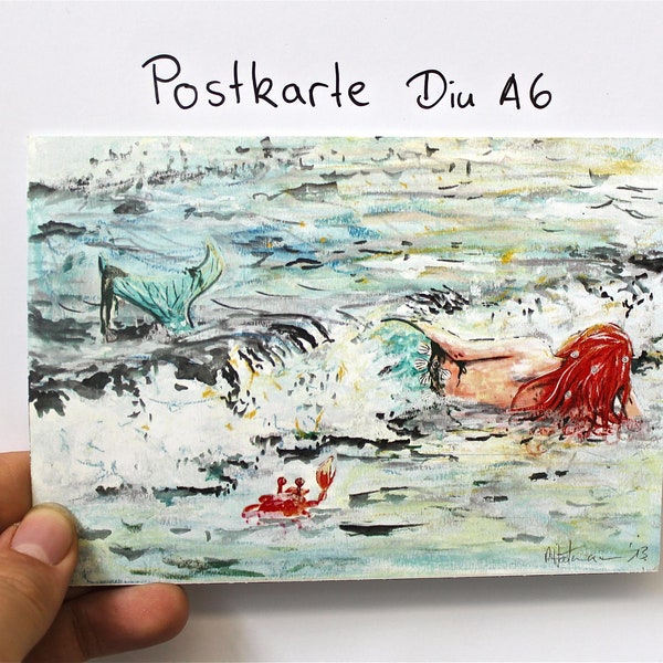 Mermaid Postcard - Etsy